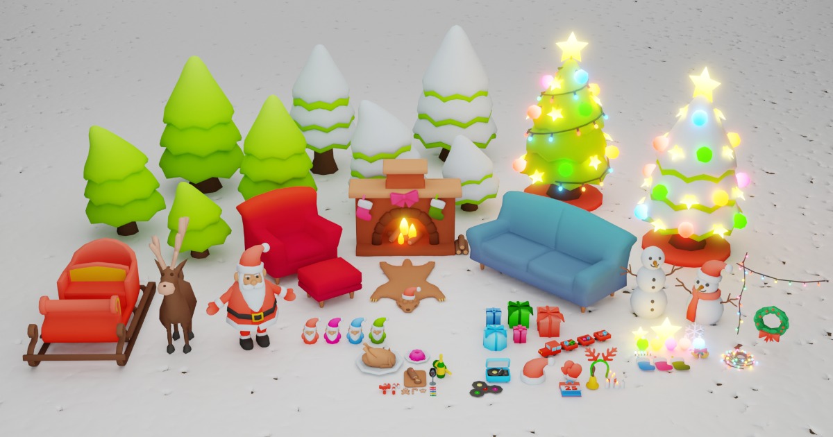 Stylized Mega Christmas Pack | 3D Props | Unity Asset Store
