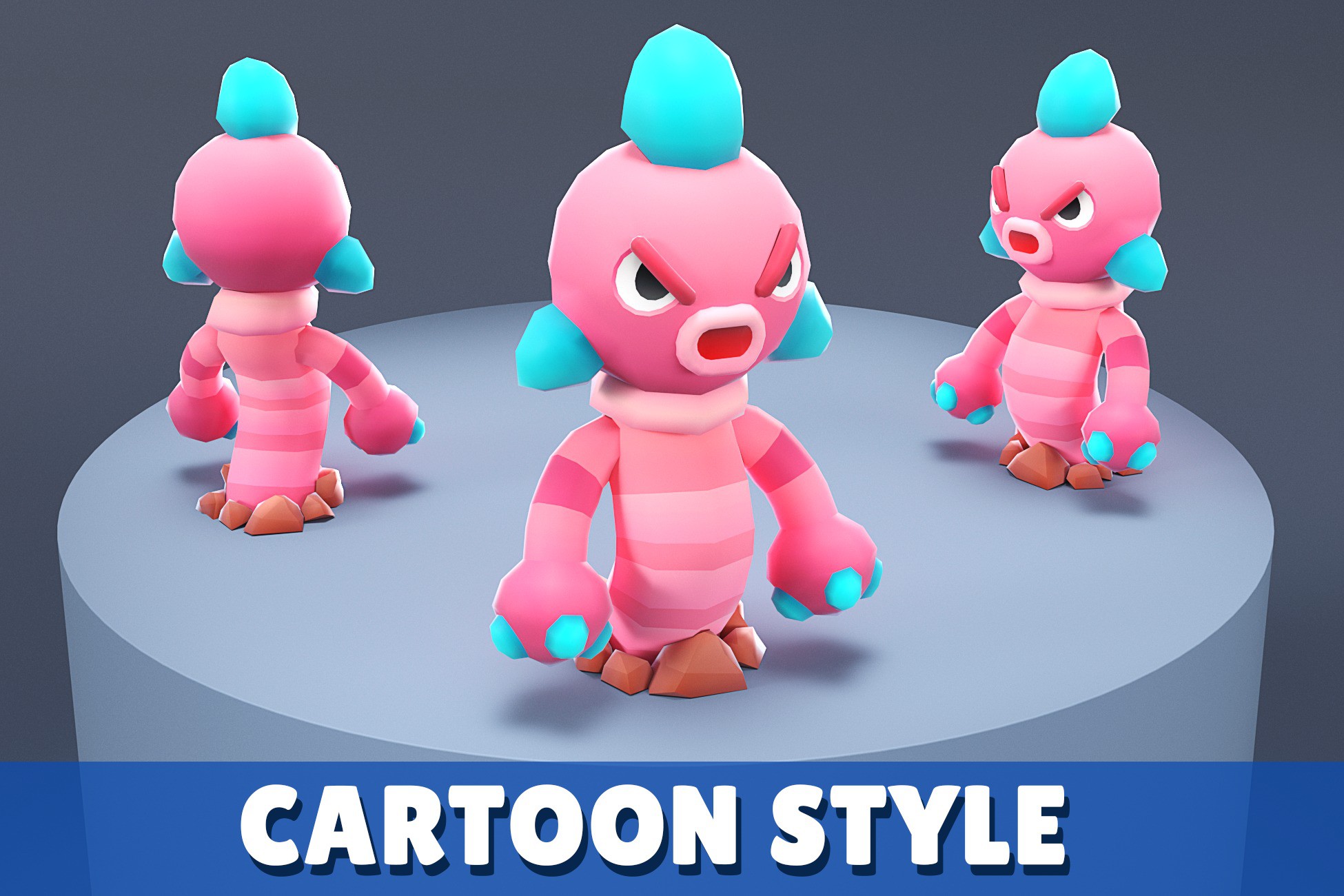 Cartoon Characters - Medium Worm Warrior | 3D 생물 | Unity Asset Store