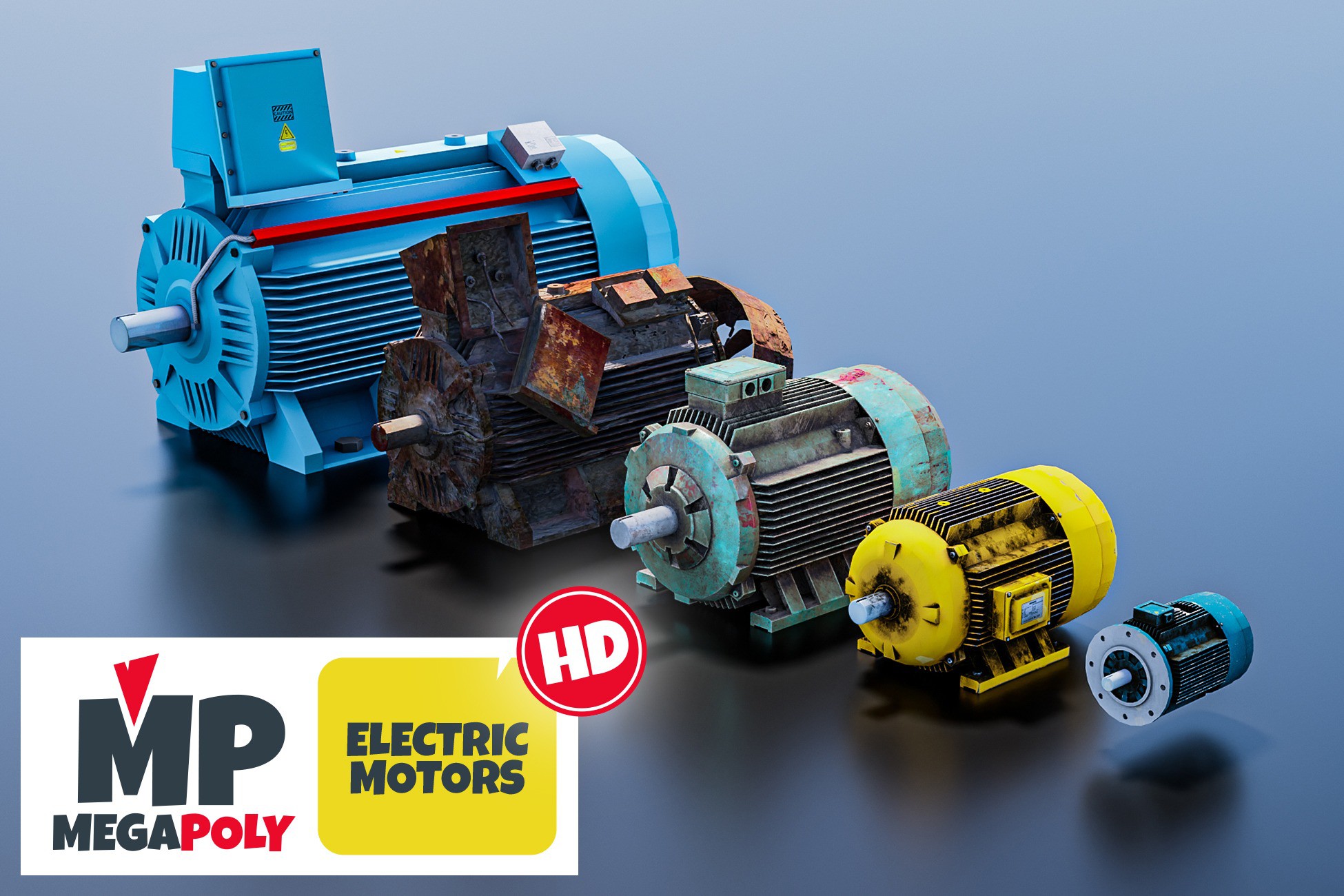 Megapoly.Art - Electric Motors | 3D Industrial | Unity Asset Store