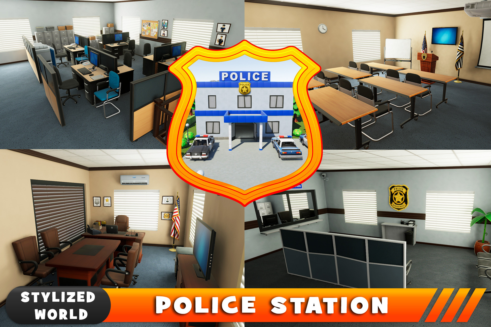 Stylized Police Station | 3D Urban | Unity Asset Store