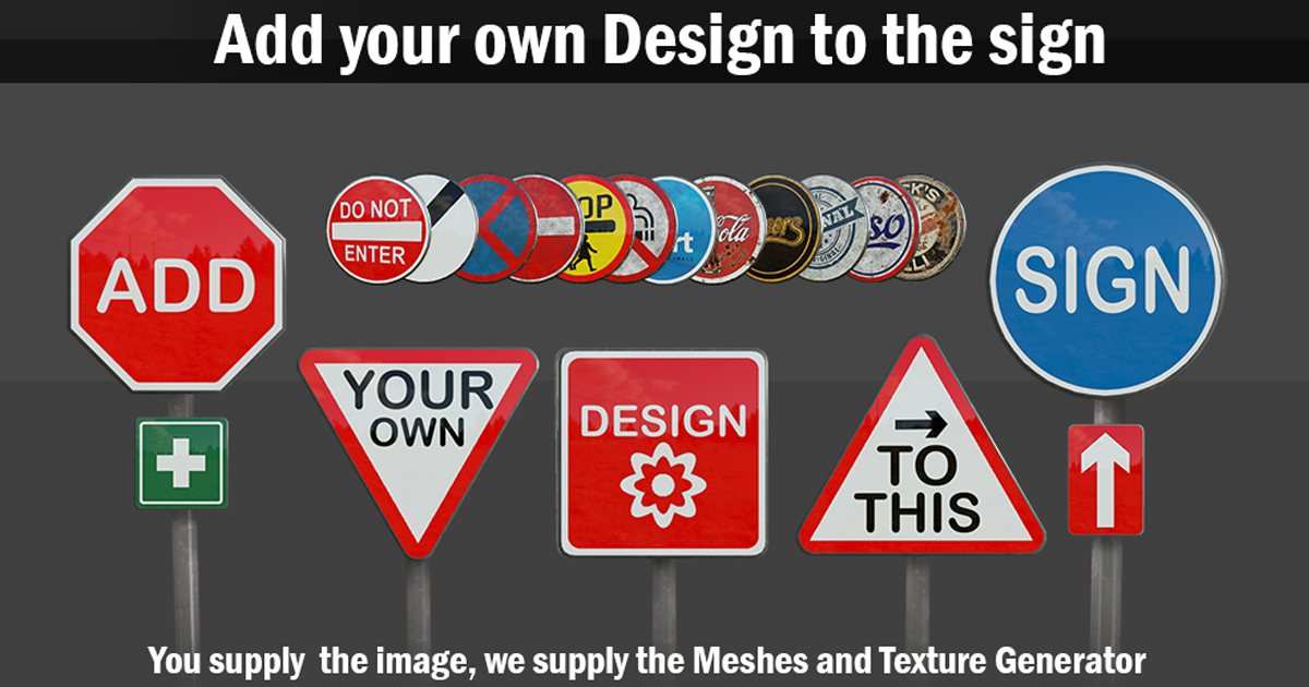 Create your own Sign Pack | 3D Props | Unity Asset Store