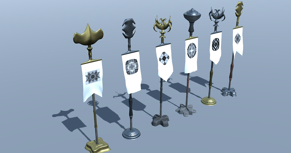 Compound Flag Posts Pack | 3D Exterior | Unity Asset Store