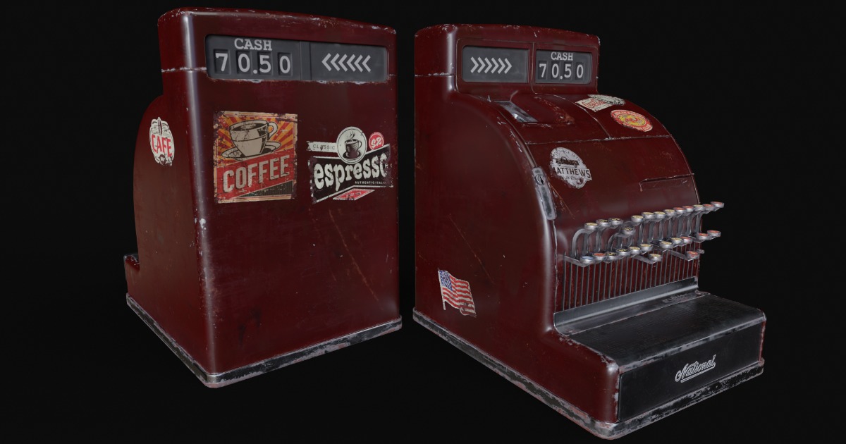 Old Cash Register | 3D 道具 | Unity Asset Store