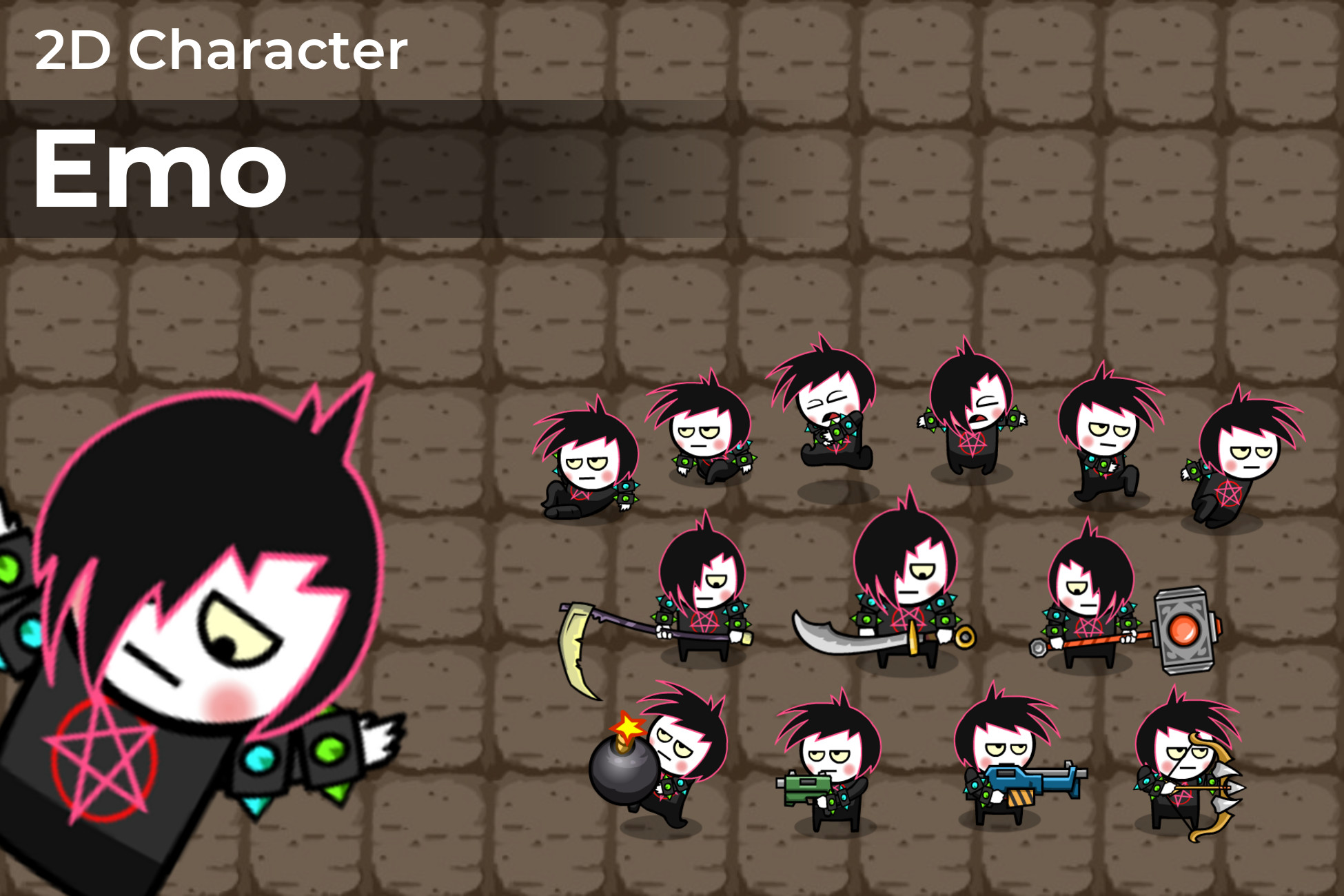 2D Character - Emo | 2D Characters | Unity Asset Store