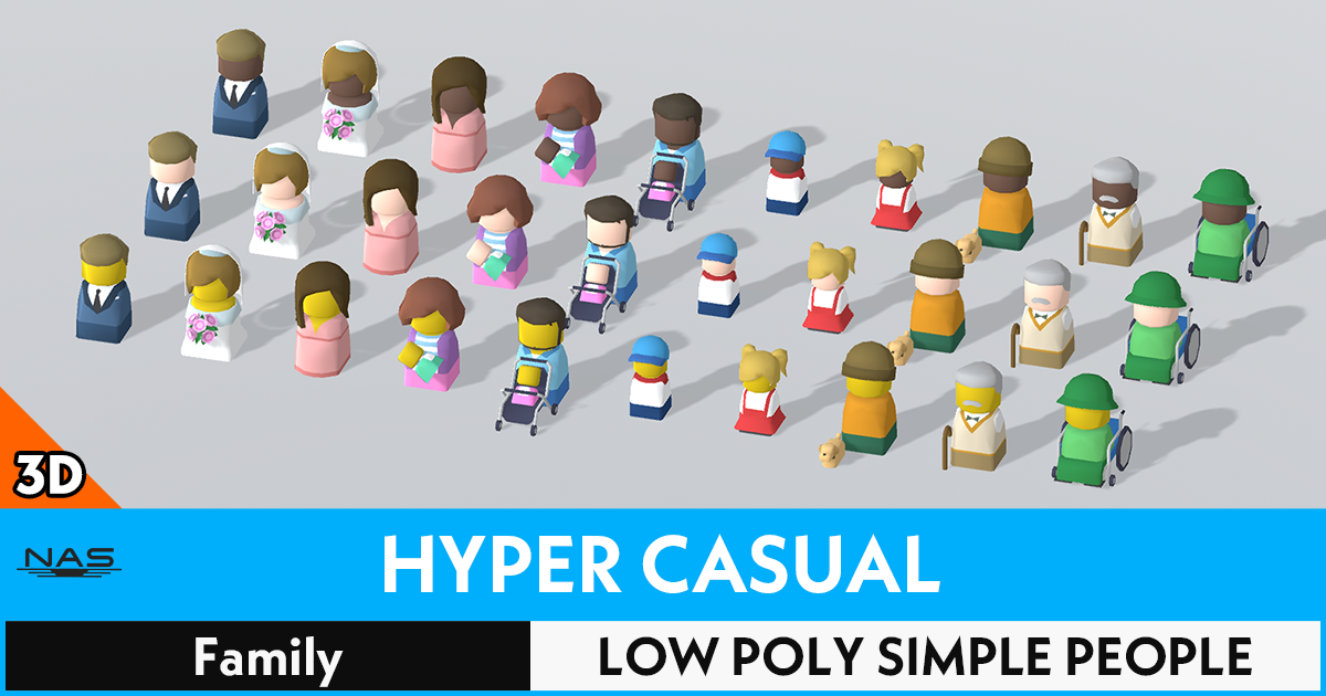 Family | HYPER CASUAL LOW POLY SIMPLE PEOPLE | 3D Characters | Unity ...