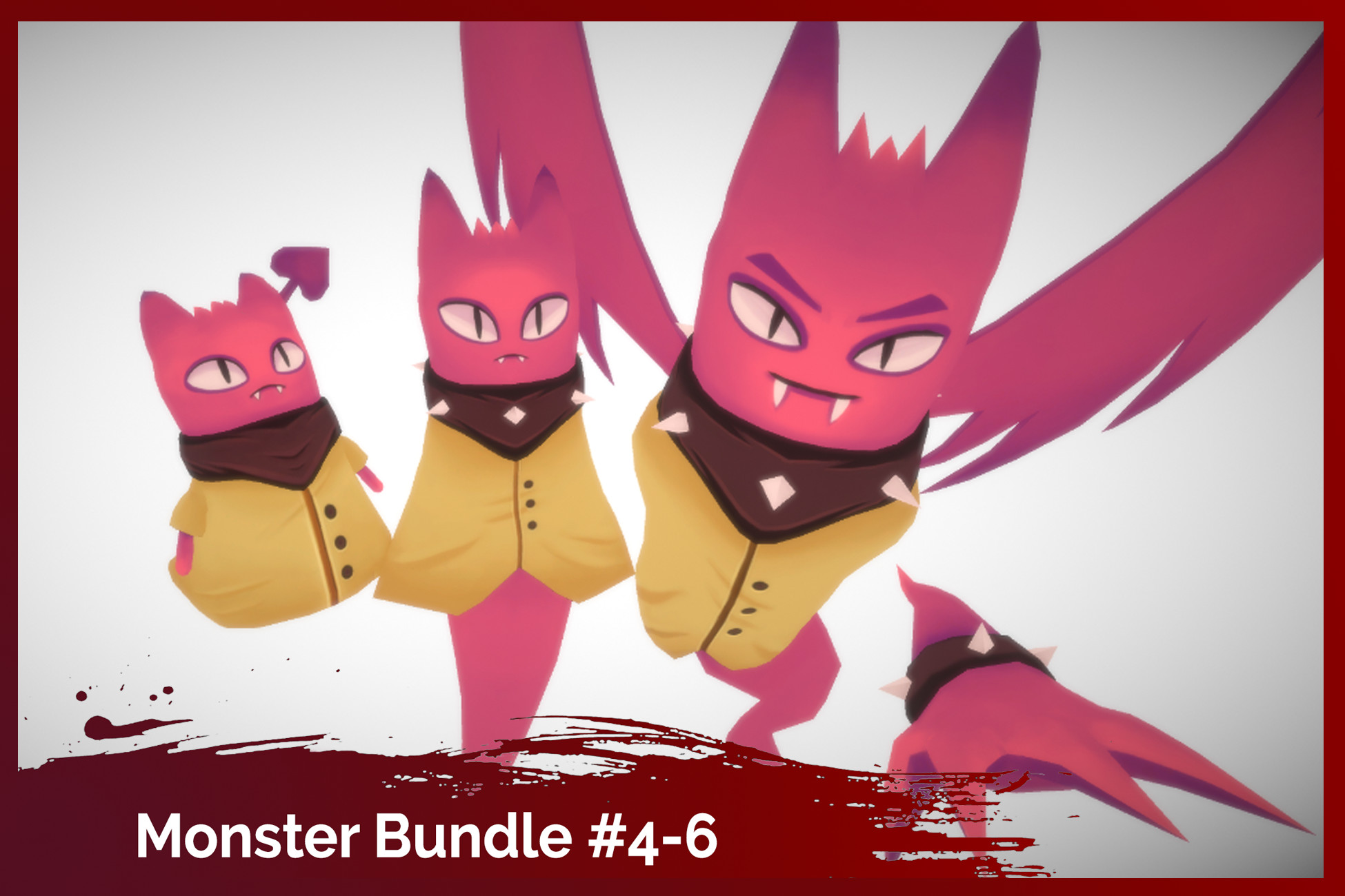 Little Toon Monster Bundle 4-6 - Cute Low Poly Cat Monsters | 3D ...