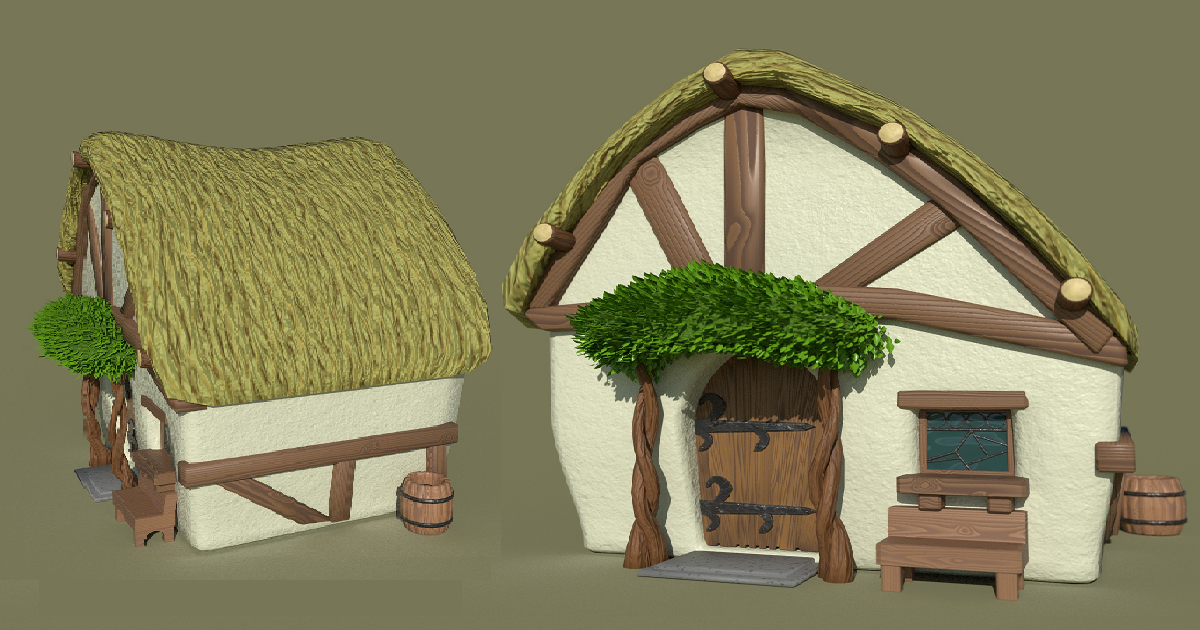 Stylized Cottage Textures | 2D Building | Unity Asset Store