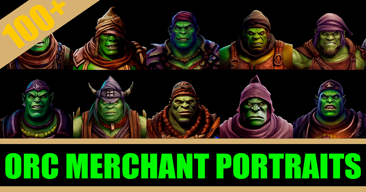 Orc Merchant RPG Character Portraits Icon Pack | 2D Icons | Unity Asset ...