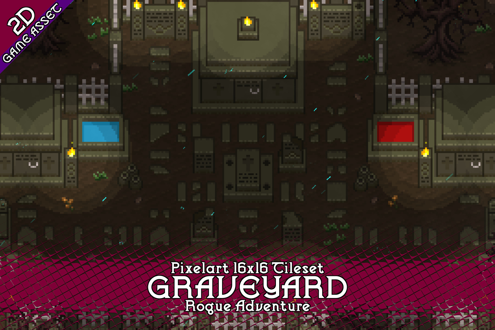2D TopDown Graveyard - Rogue Adventure | 2D 环境 | Unity Asset Store