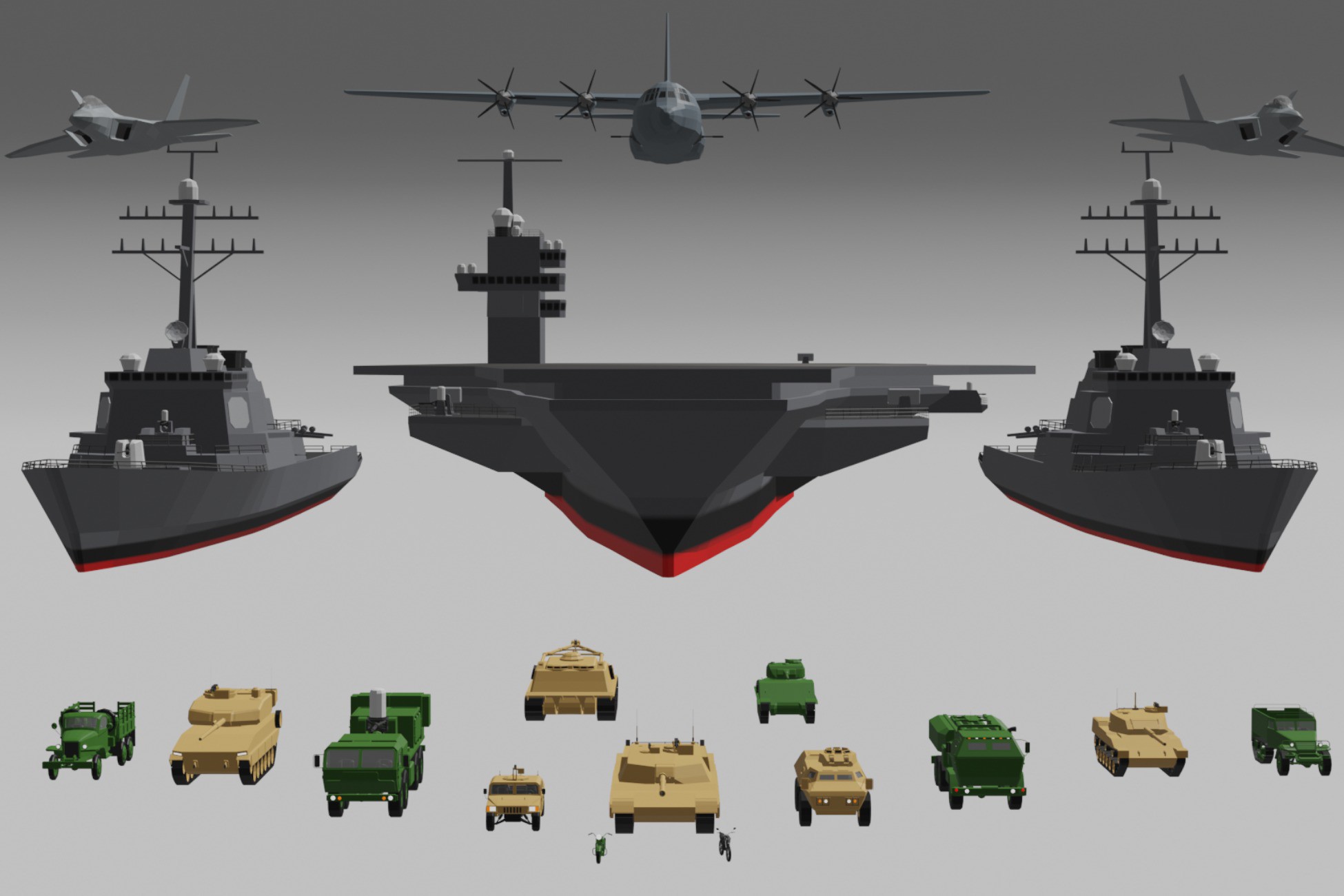 Low poly military vehicles - PA | 3D Air | Unity Asset Store