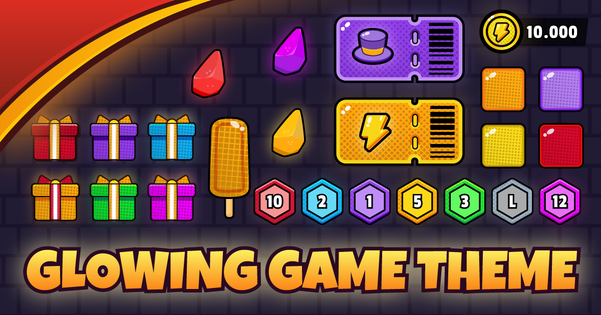 Glowing Game Theme | 2D GUI | Unity Asset Store