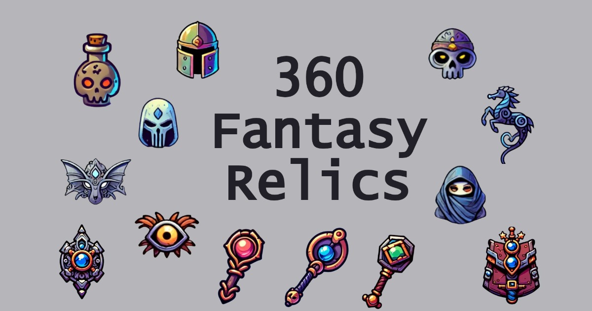 360 Fantasy Relics | 2D Icons | Unity Asset Store