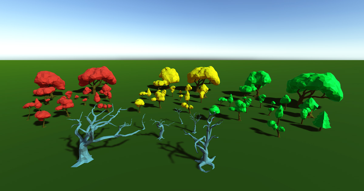 Low Poly Alive and Dead Trees Pack | 3D | Unity Asset Store