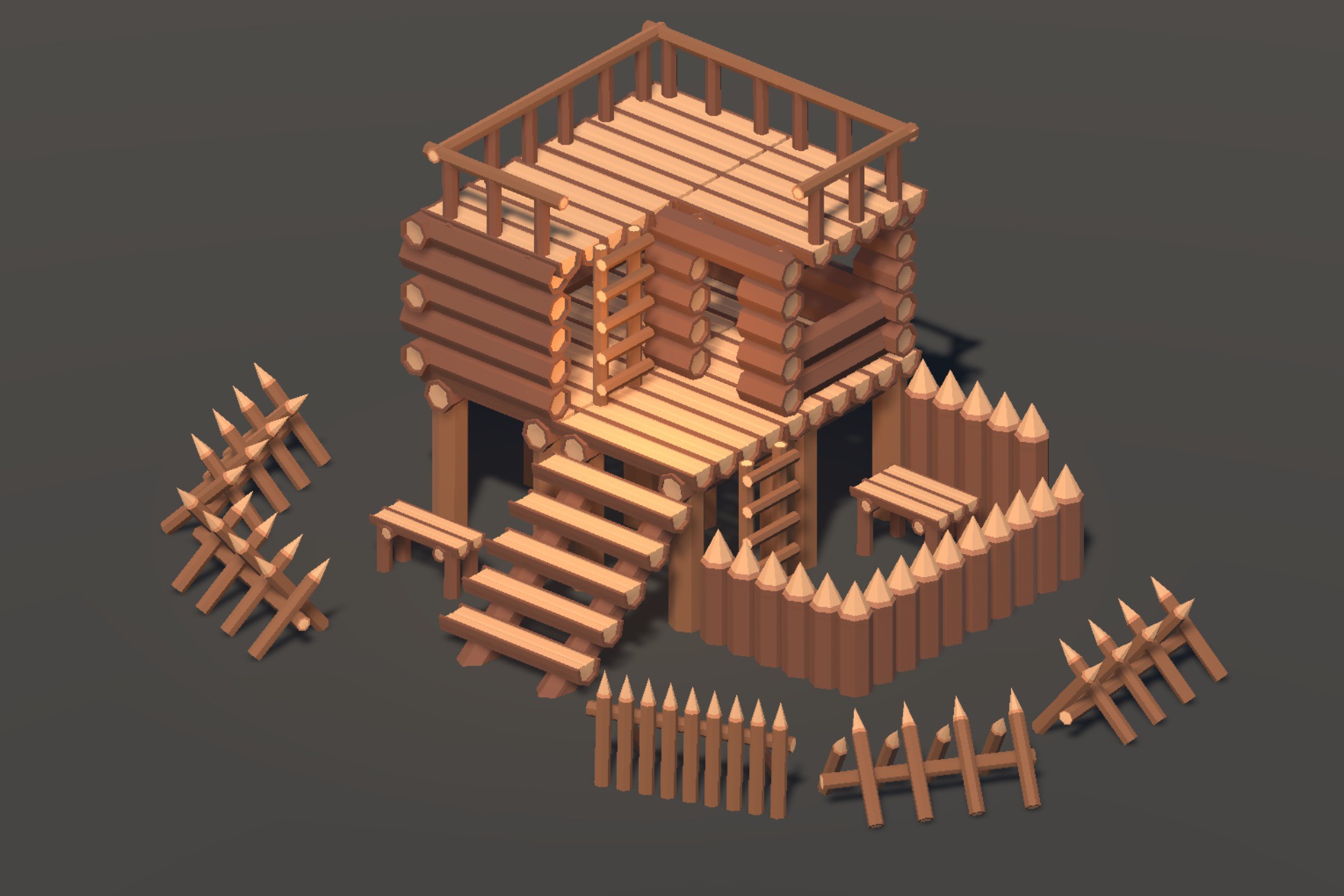 Survival build set : Wood logs Structures | 3D Props | Unity Asset Store