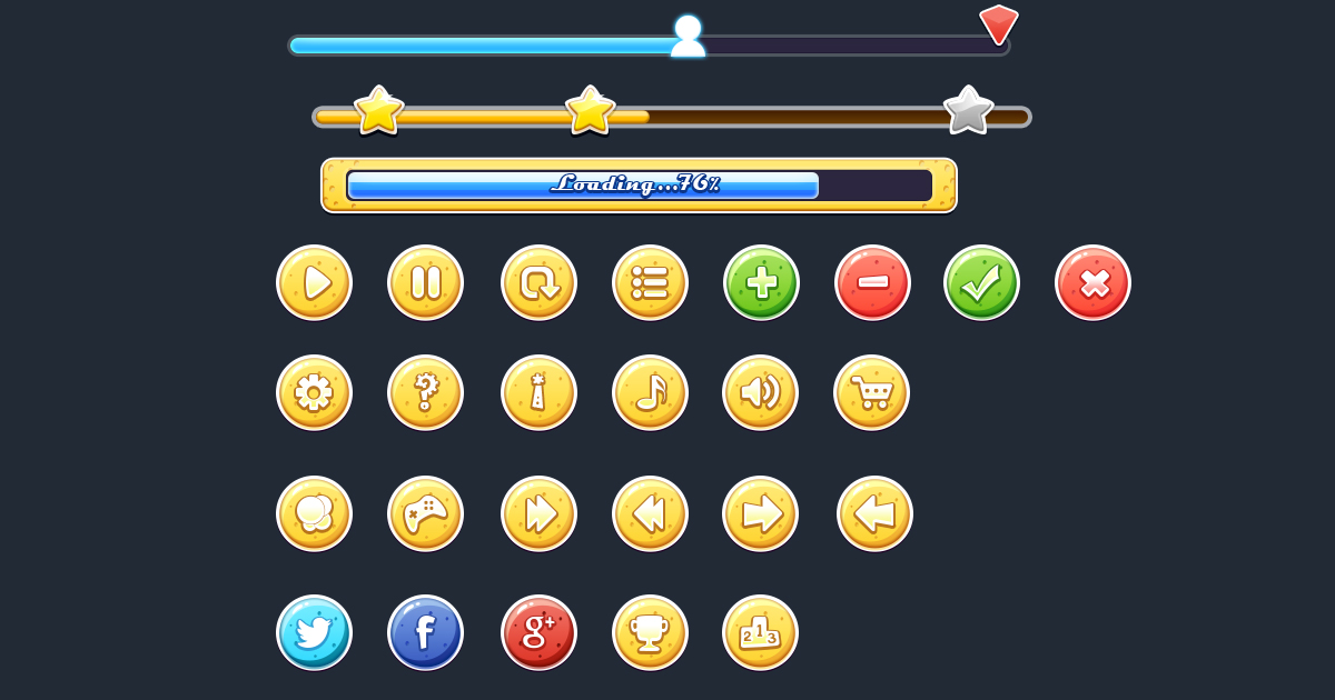 Cute style UI and icons | 2D 아이콘 | Unity Asset Store