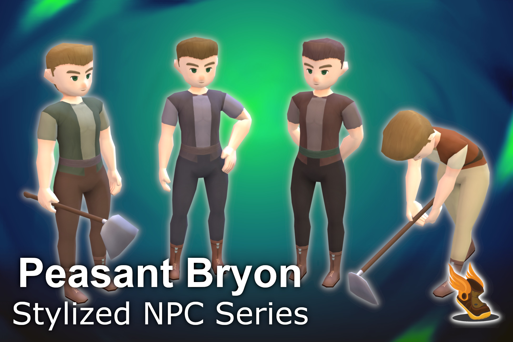 Stylized NPC - Peasant Bryon | Characters | Unity Asset Store