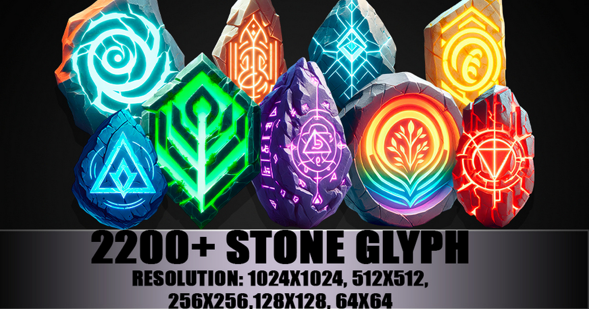 Hi-Def Stone Glyphs 2200+ Sprites | 2D Icons | Unity Asset Store