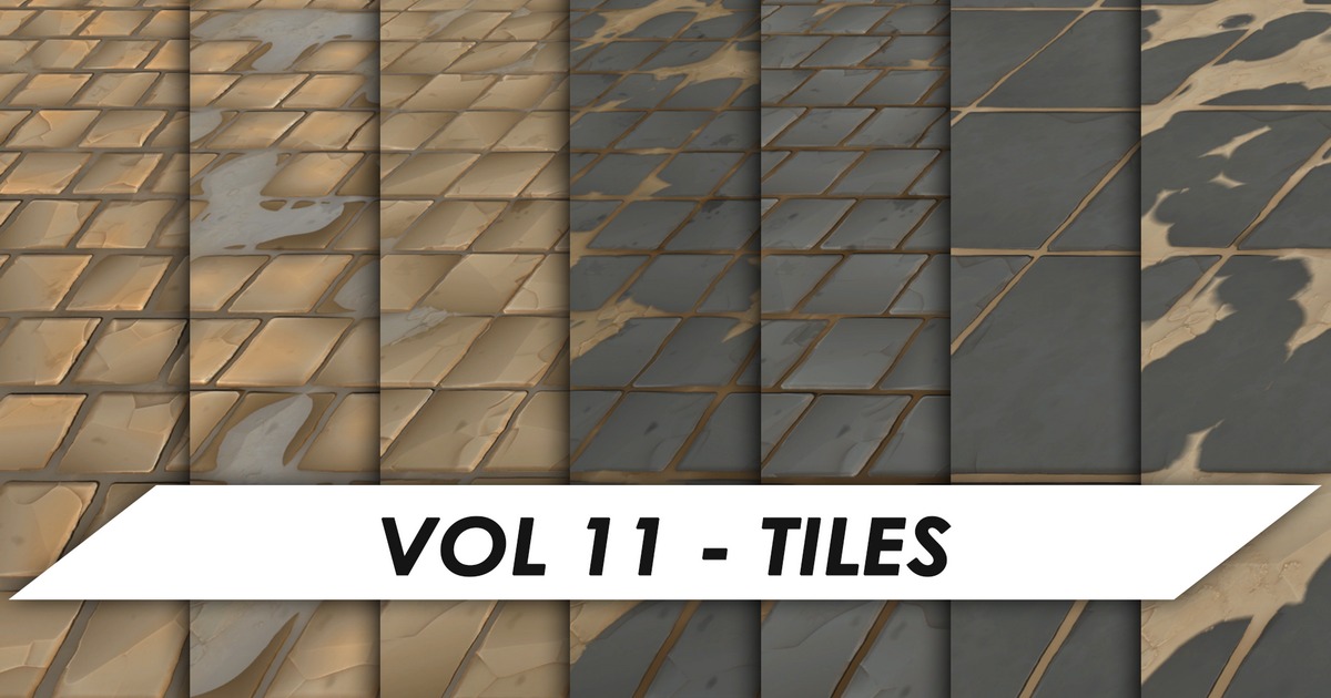 Stylized Textures - Vol 11 - Tiles 2 | 2D 材质与材料 | Unity Asset Store