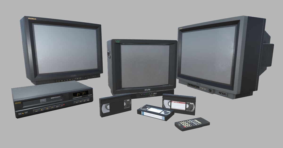 90s TVs and VHS | 3D Electronics | Unity Asset Store