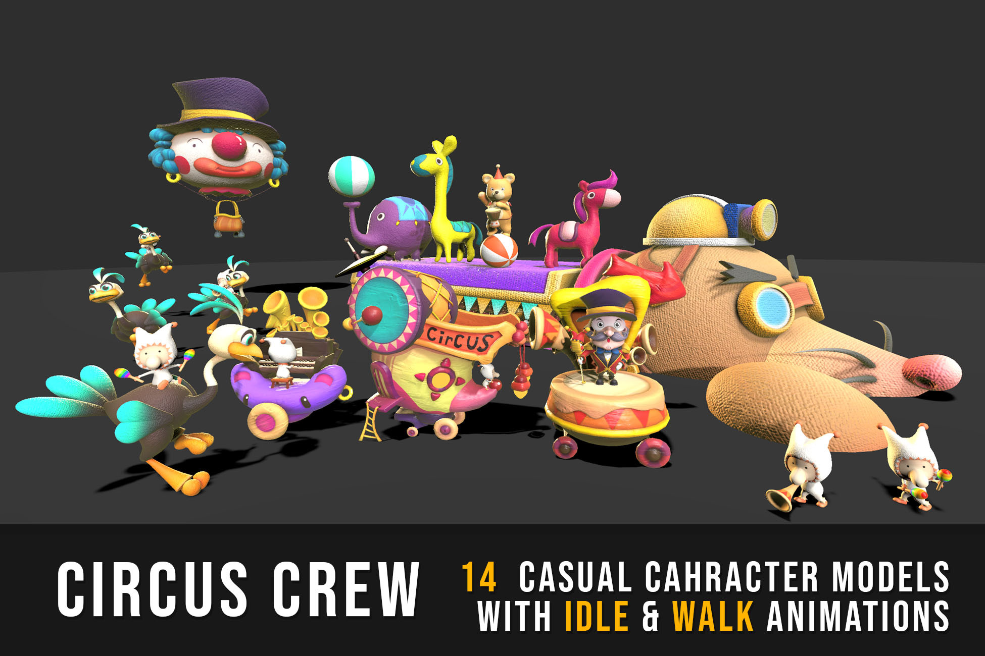 Circus Crew | 3D Creatures | Unity Asset Store