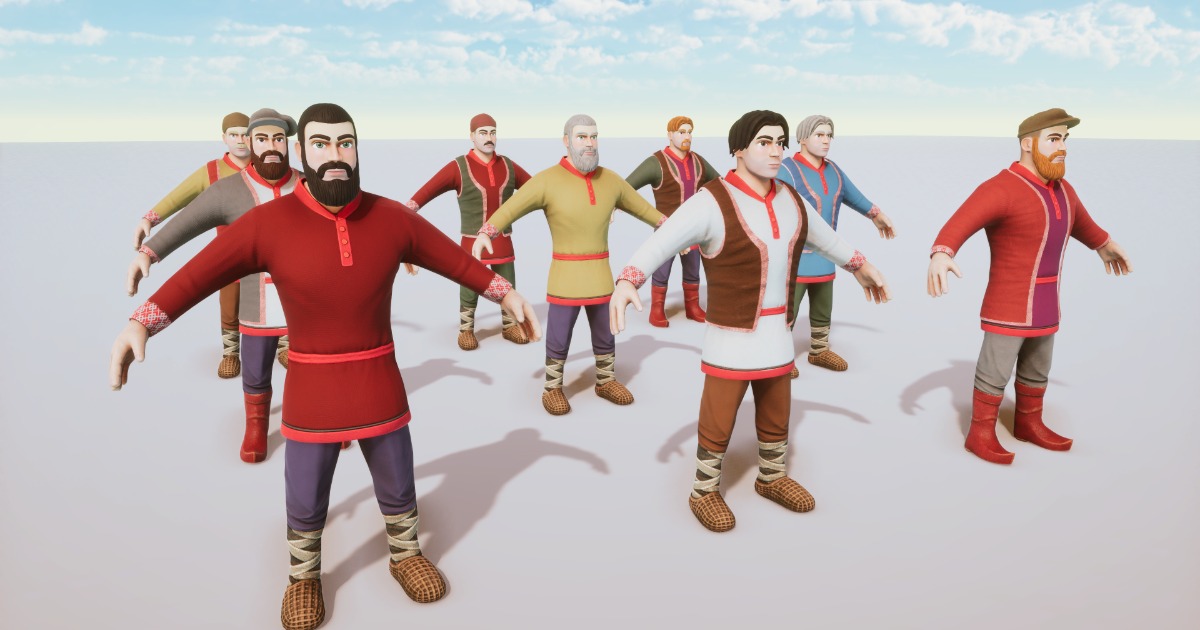 Stylized Medieval People Male Kit Rigged with Shape Keys | Characters | Unity Asset Store