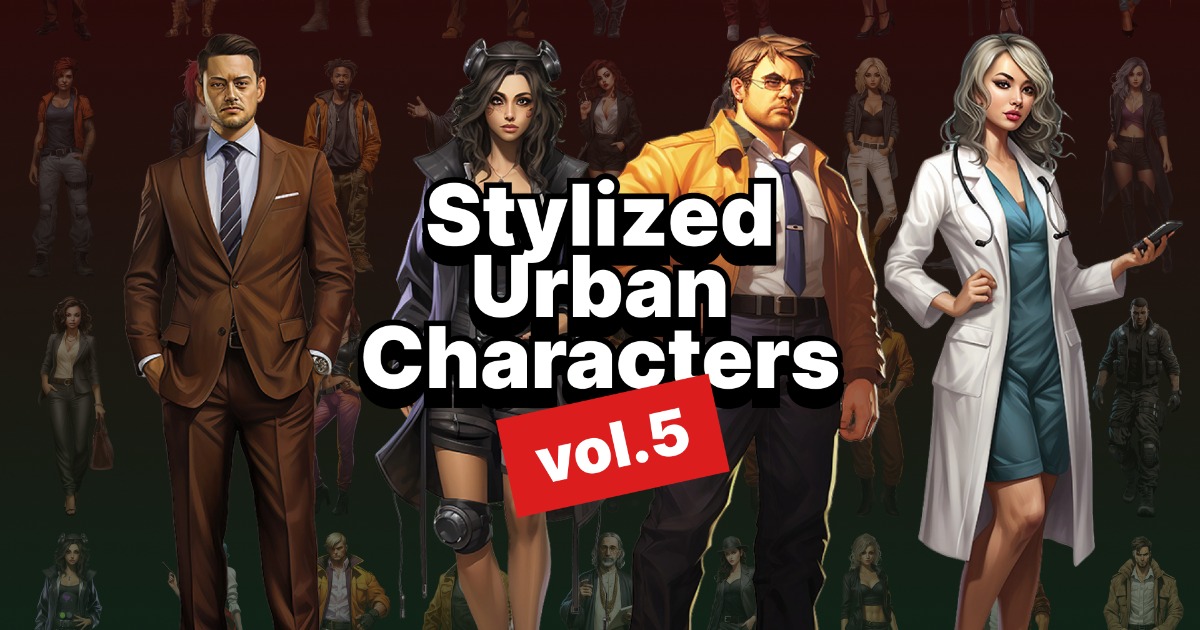 Unique stylized urban civilian characters portraits hand paint full ...