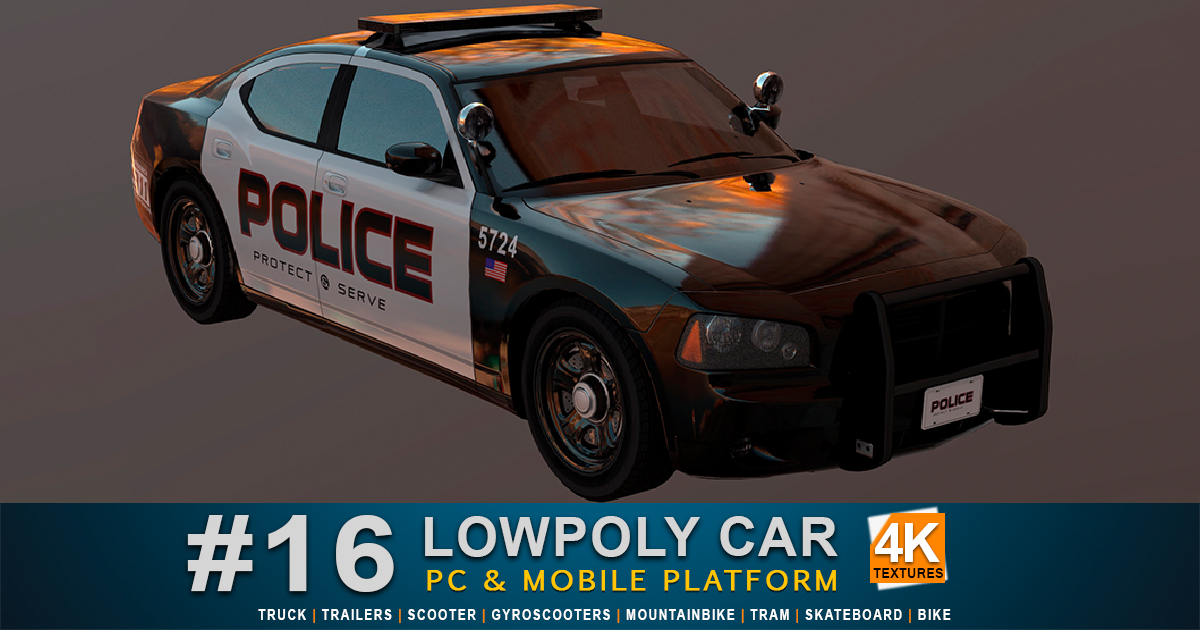 Low Poly Car #16 | 3D Land | Unity Asset Store
