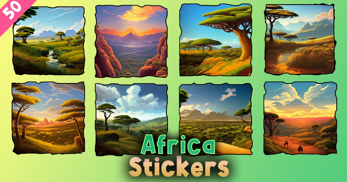 African Sticker Icons | 2D Icons | Unity Asset Store