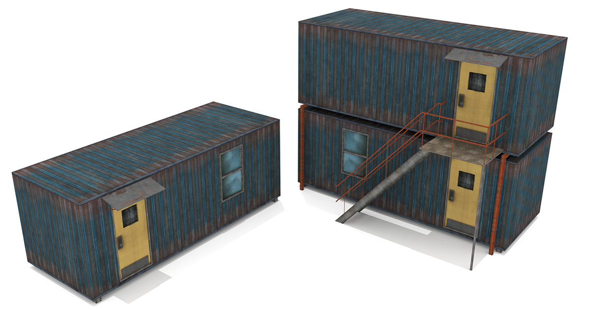 Cabin Containers - Blue | 3D Landscapes | Unity Asset Store