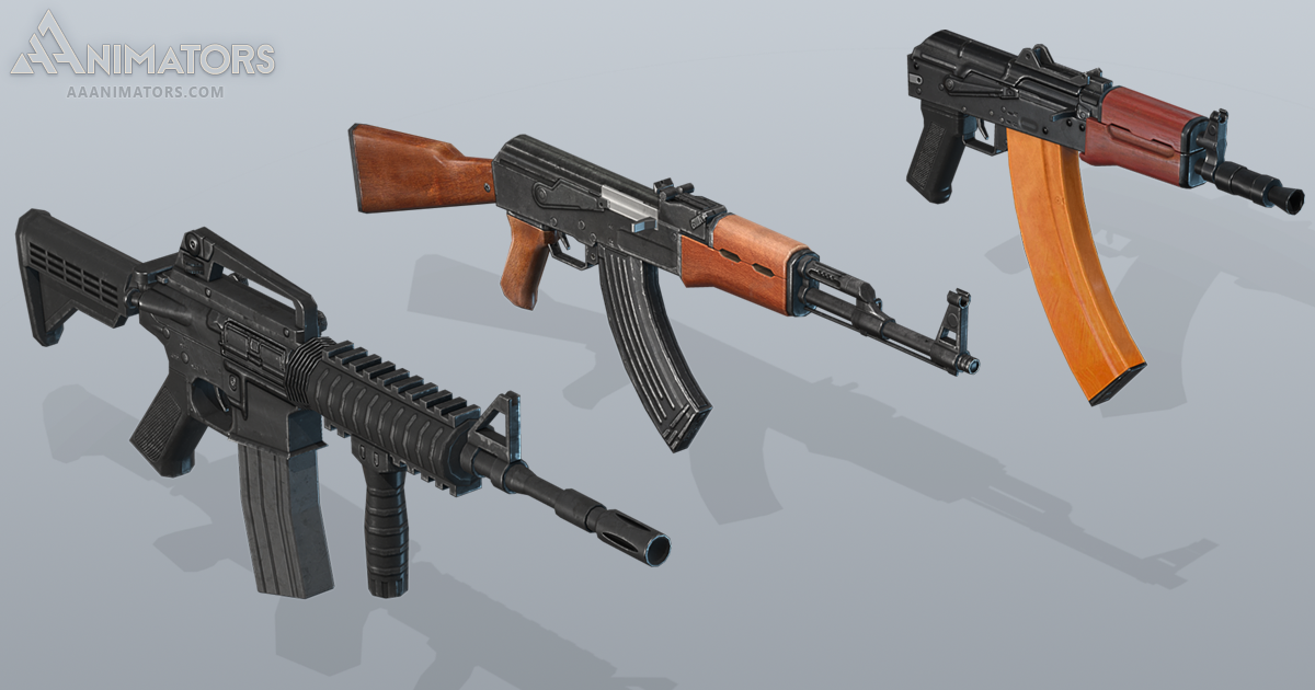 Low Poly 3D Rifles Pack | 3D Guns | Unity Asset Store