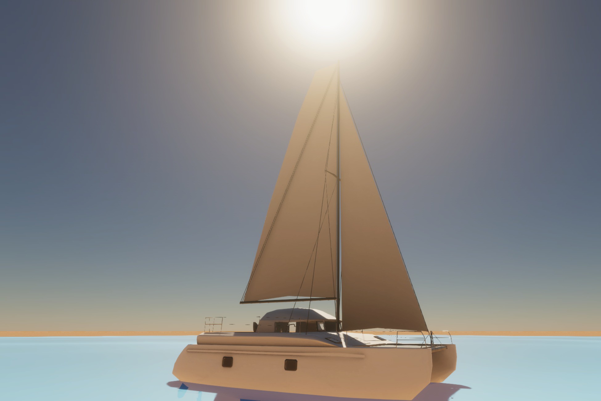 Catamarane - wind powered boat | 3D Sea | Unity Asset Store