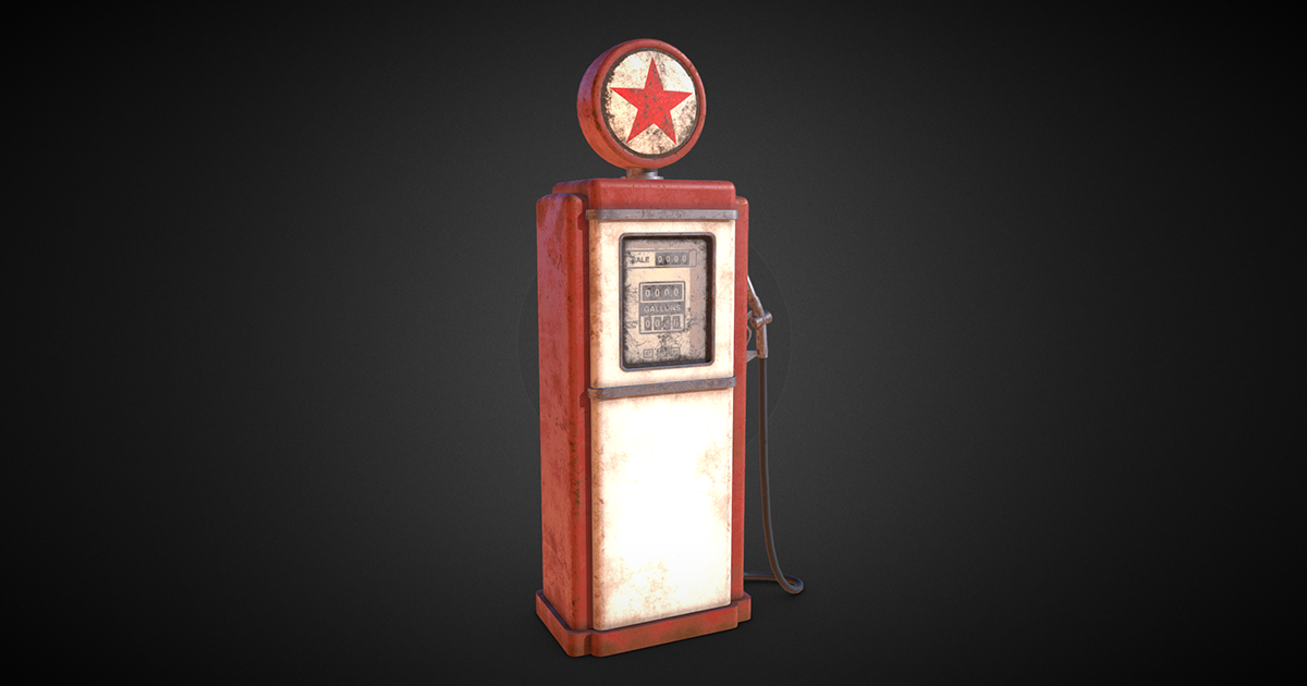 Retro American Gas Pump | 3D Exterior | Unity Asset Store