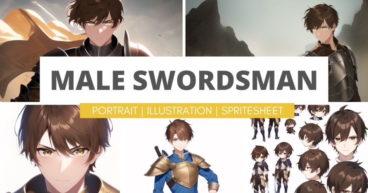 Male Swordsman (Bronze Blade) - Fantasy Job Class Character Set | 2D Characters | Unity Asset Store