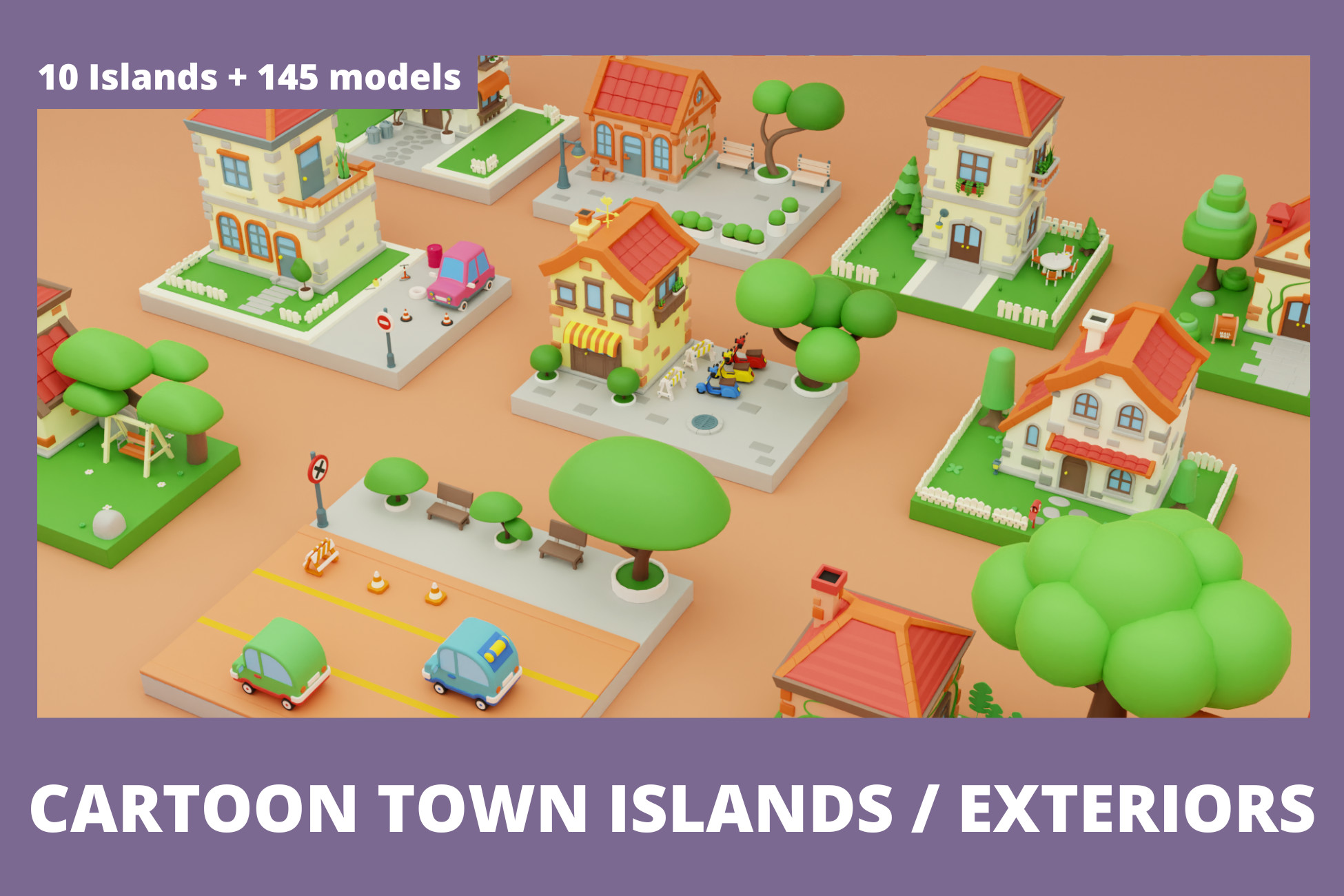 Cartoon Town Islands / Exteriors | 3D Exterior | Unity Asset Store