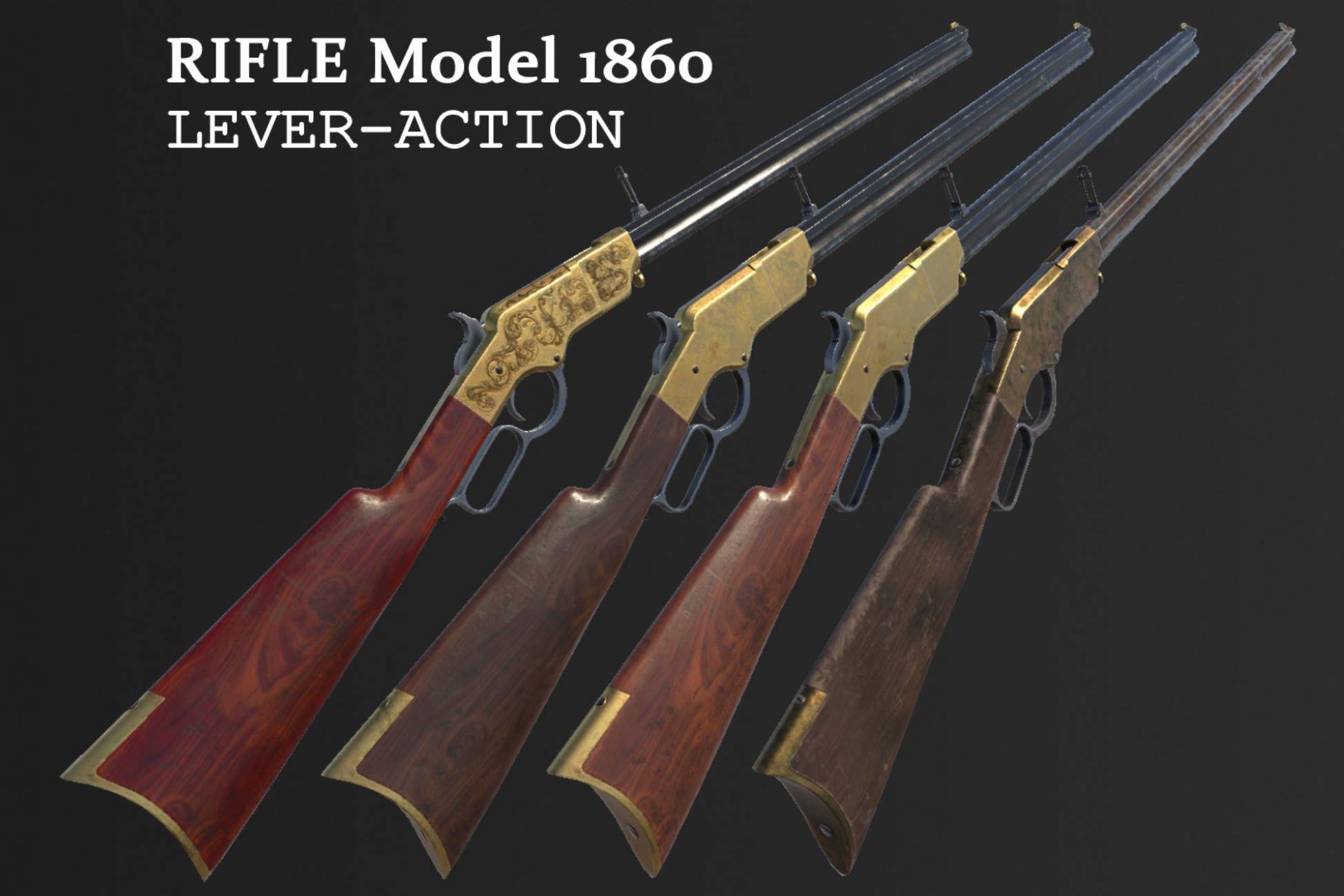 Old Rifle Model 1860 | 3D Guns | Unity Asset Store