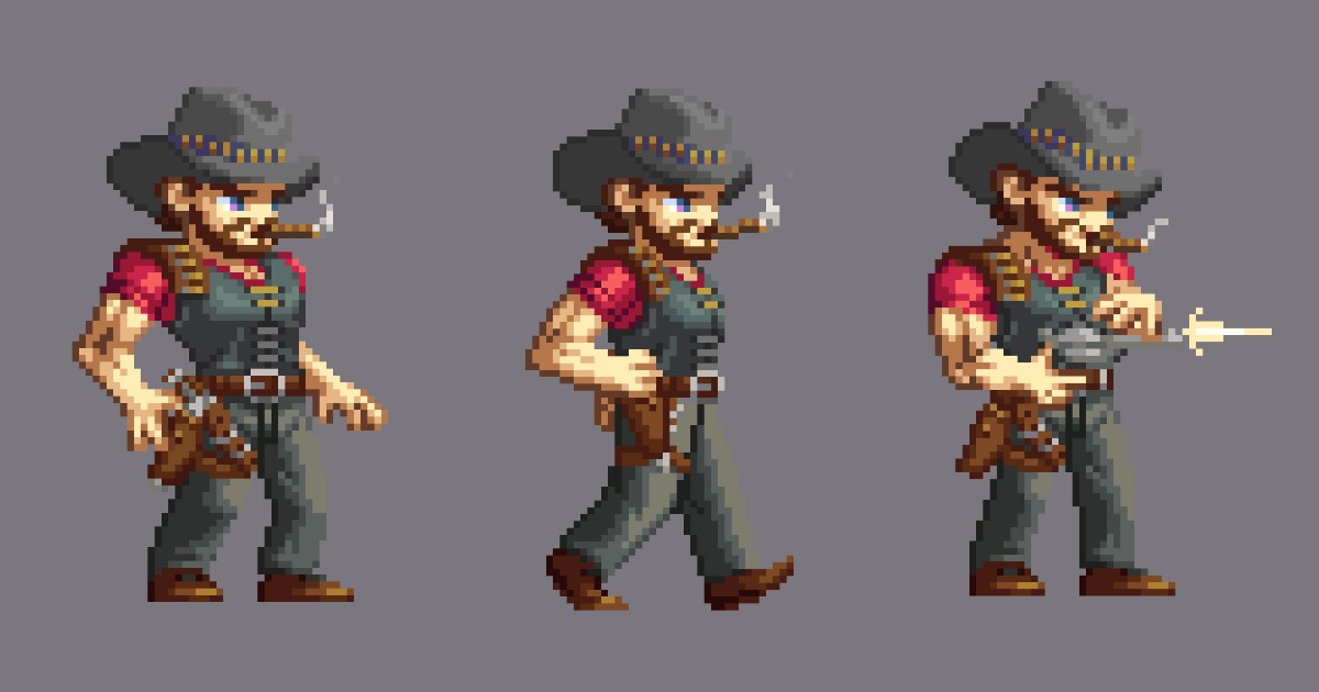 2D Pixel Character - Cowboy | 2D Characters | Unity Asset Store