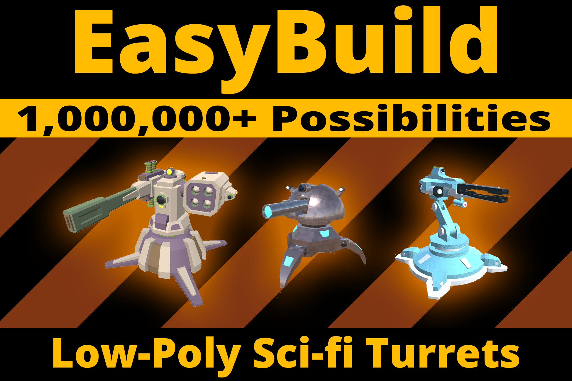 Easy Build: Low-Poly Sci-fi Turrets | 3D Weapons | Unity Asset Store