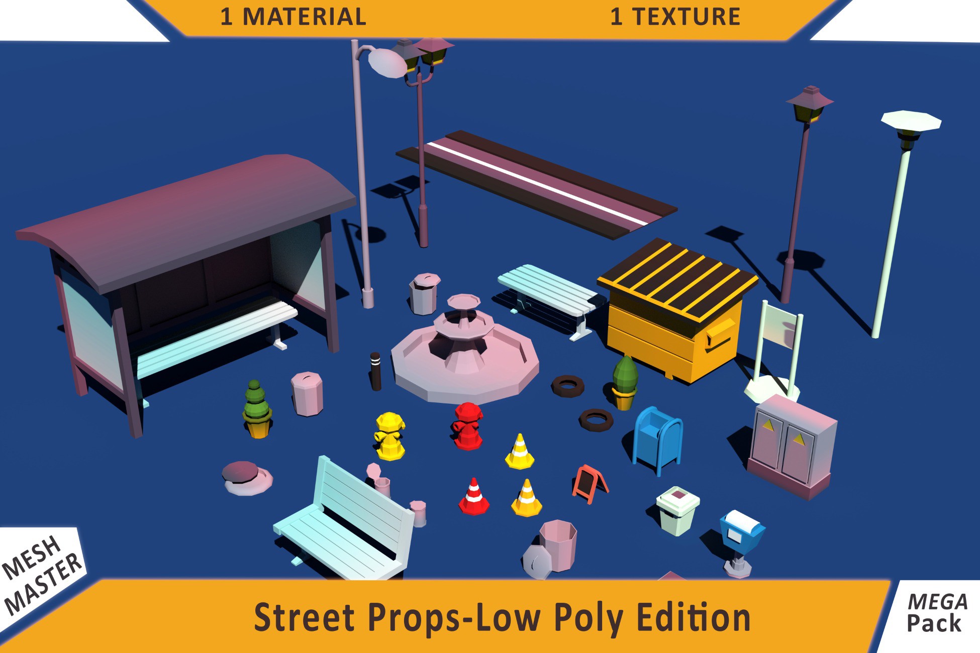 Street Props Kit – Low Poly Edition | 3D Weapons | Unity Asset Store