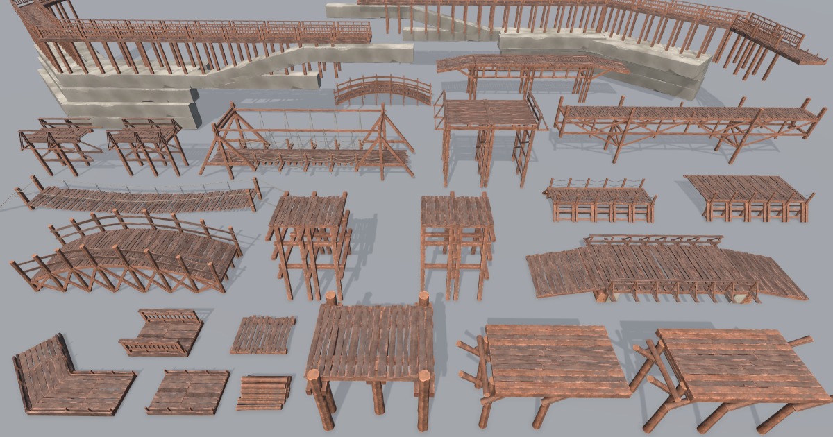 Bridge Vol 1 - Wooden Bridges | 3D Props | Unity Asset Store