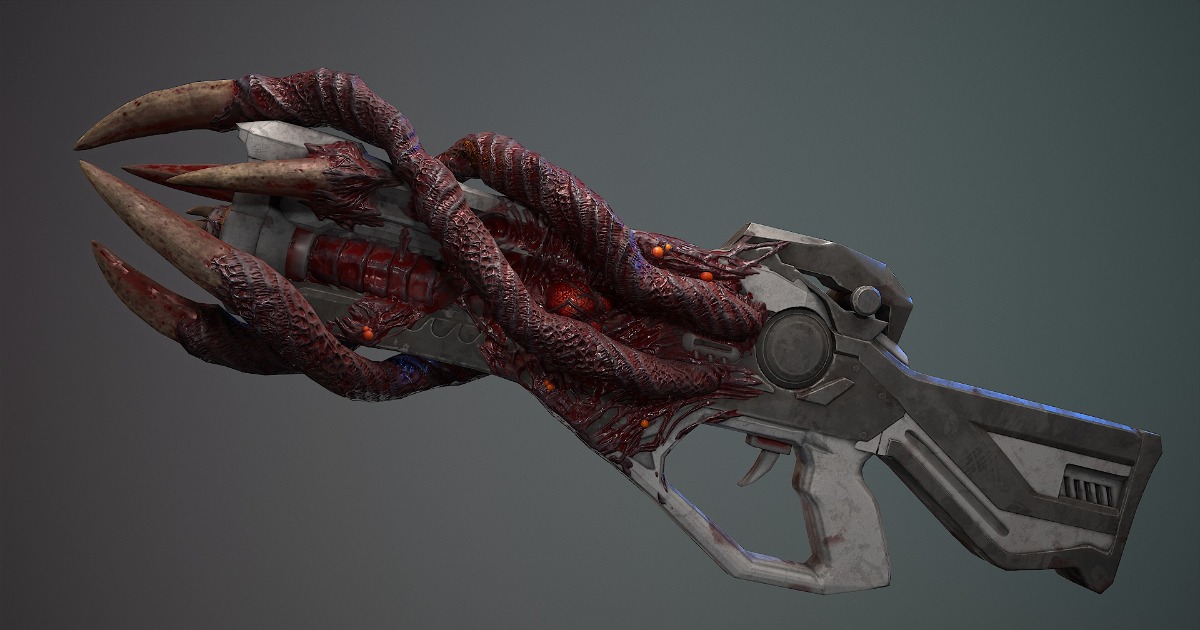 OrGanik Rifle 1 | 3D Weapons | Unity Asset Store