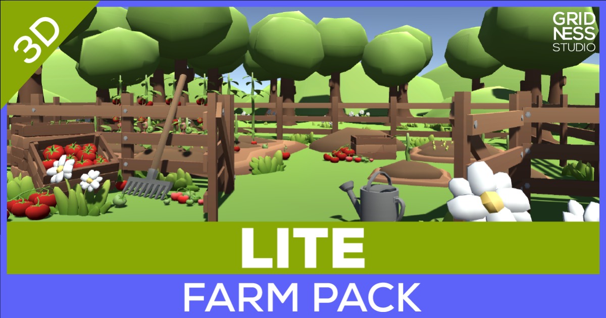 Lite Farm Pack - Low Poly 3D Art by Gridness | 3D Industrial | Unity ...