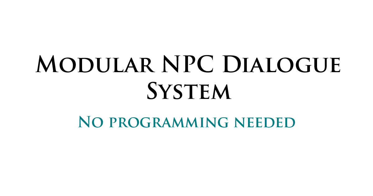 Simple Modular Dialogue System - No Coding Needed | Systems | Unity ...