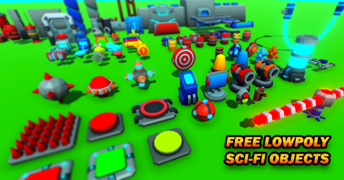 Free Lowpoly Scifi Objects | 3D Sci-Fi | Unity Asset Store