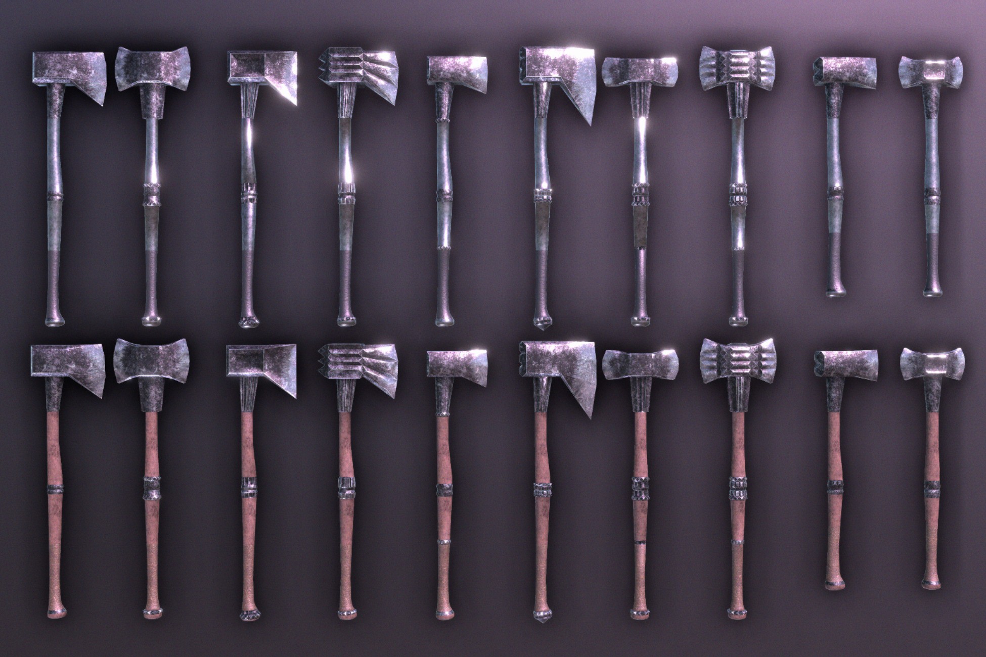 Modular Melee Axe Pack | Low Poly Stylized Axe Melee Weapon Procedural ...