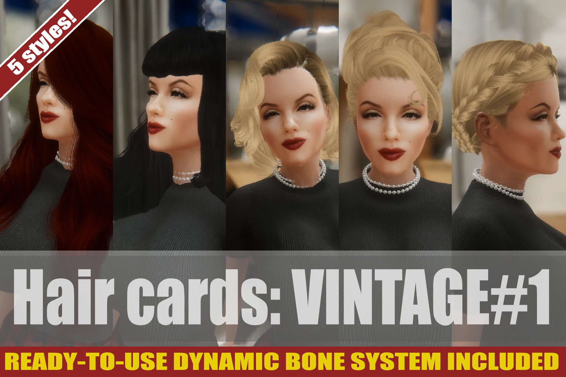 Vintage Hairstyles #1 | Characters | Unity Asset Store