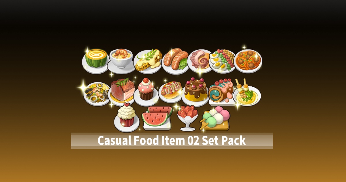 Casual Food Item 02 Set Pack | 2D Icons | Unity Asset Store