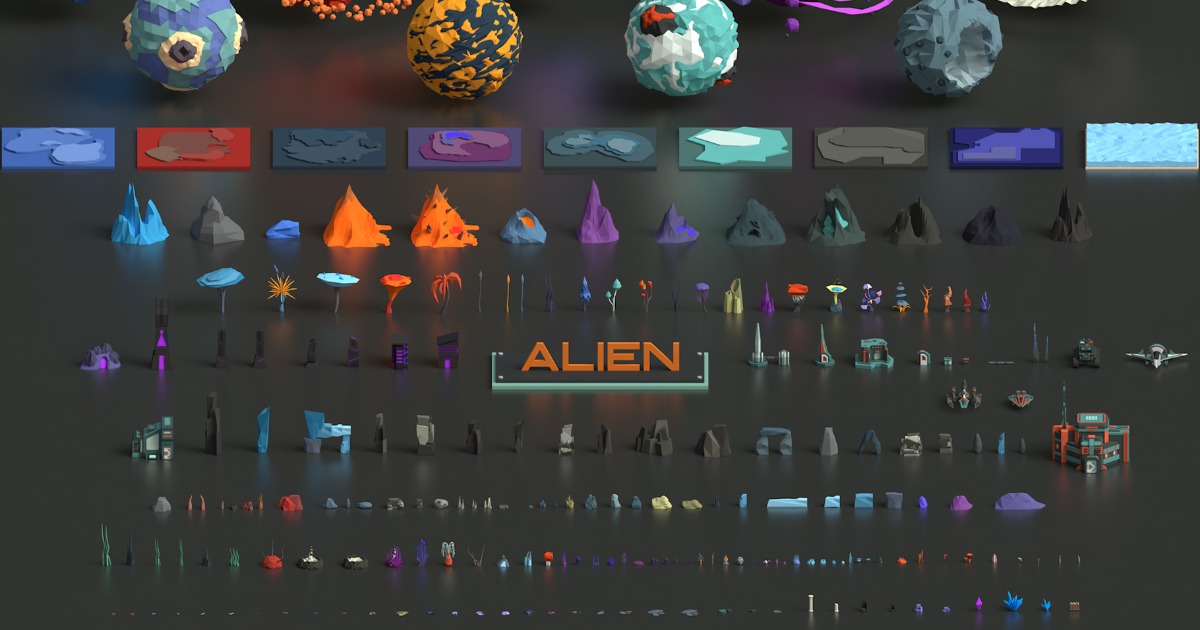 Low Poly Space Alien Worlds 3D Asset Pack | 3D Sci-Fi | Unity Asset Store