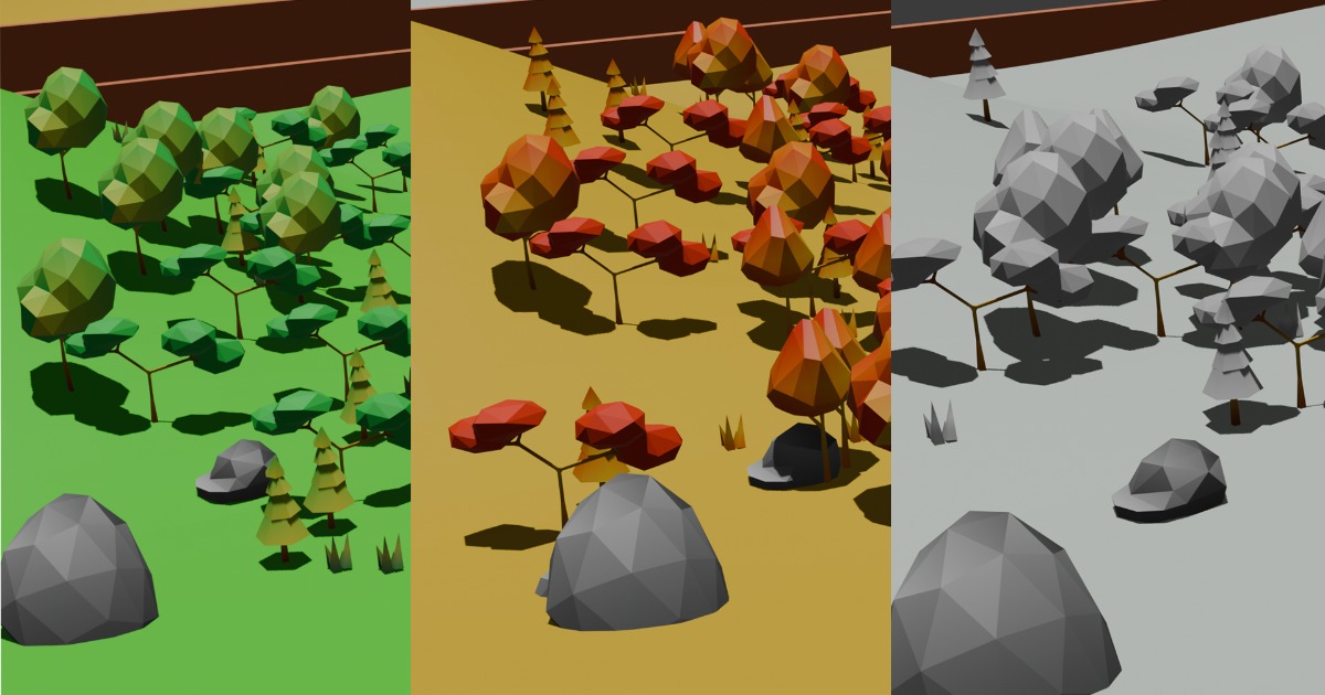 Low Poly Trees (Season) | 2D Environments | Unity Asset Store