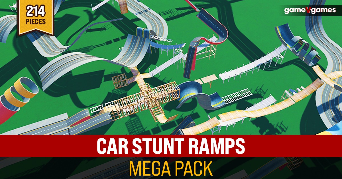 Car Stunt Ramps Mega Pack | 3D Roadways | Unity Asset Store