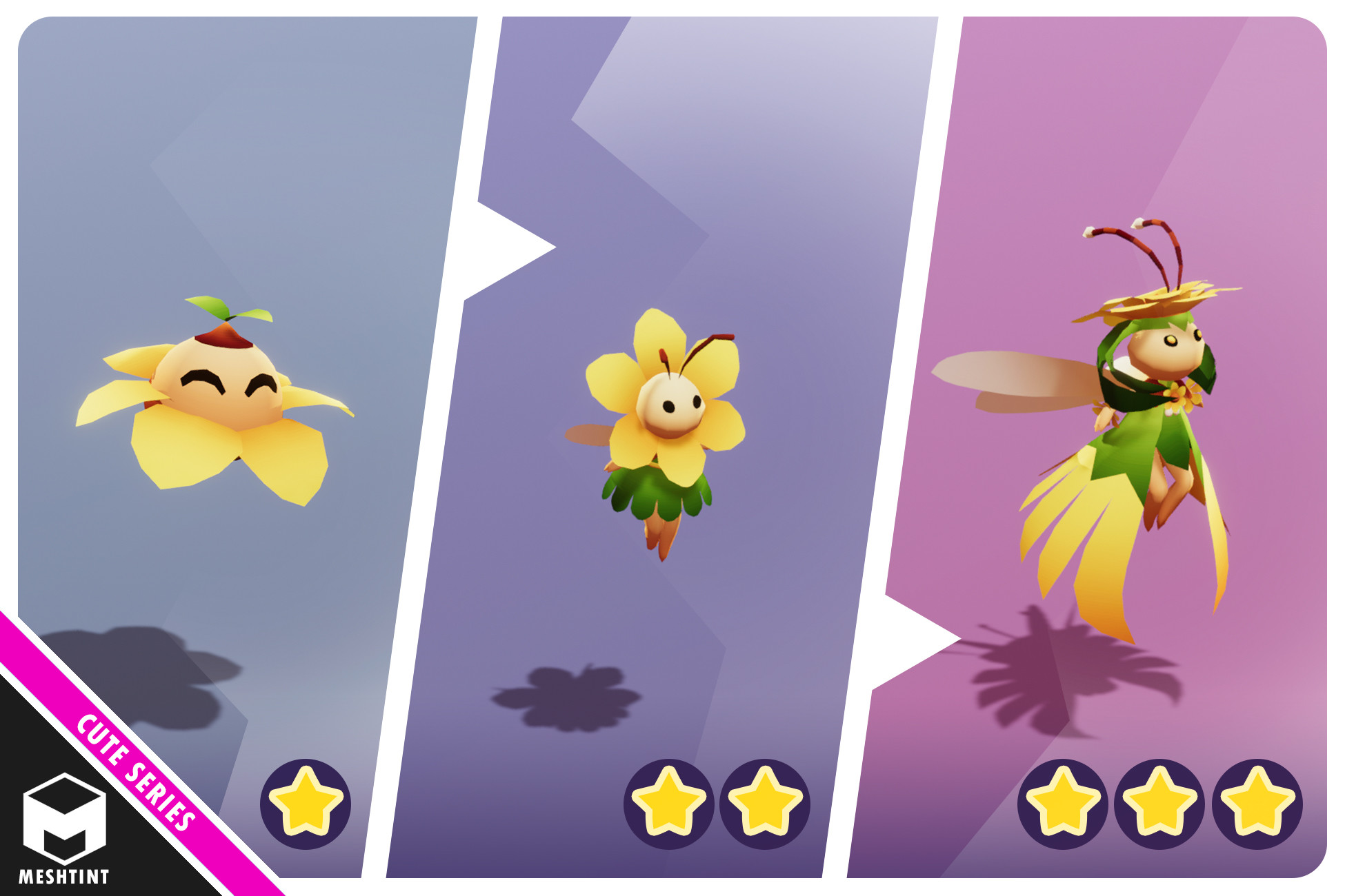 Sunflower Fairy Pixie Evolution Pack Cute Series | 3D Creatures | Unity ...
